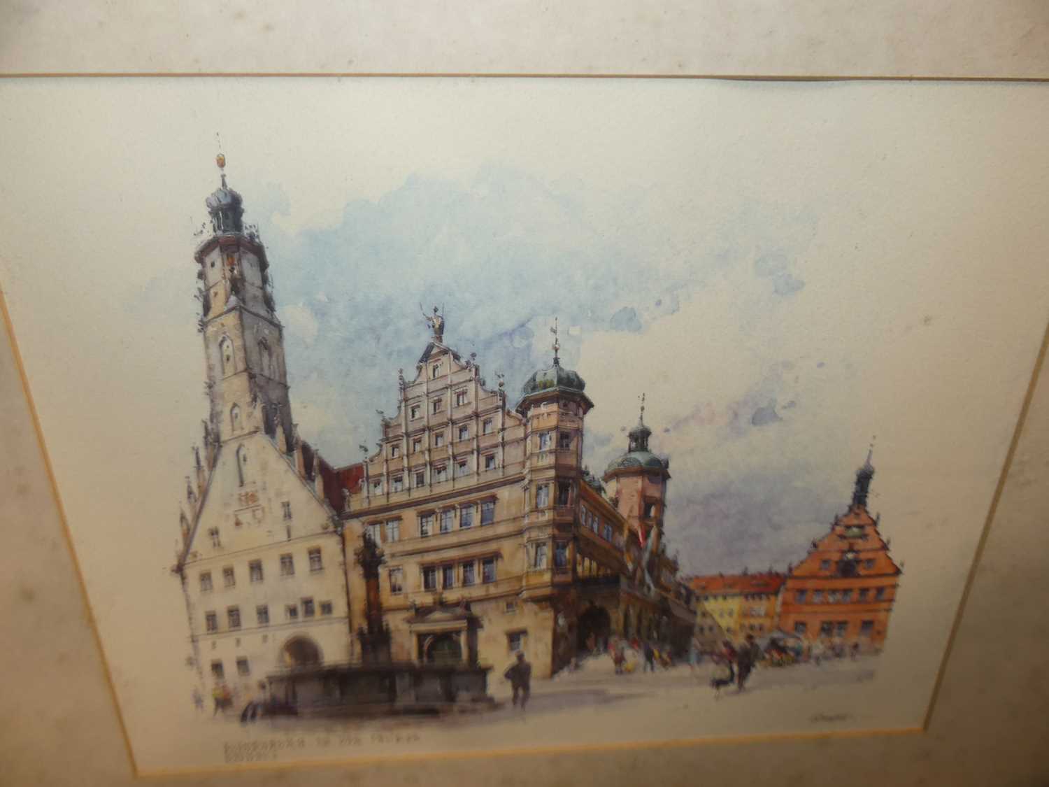 Nitschke - set of four colour prints of continental street scenes ...