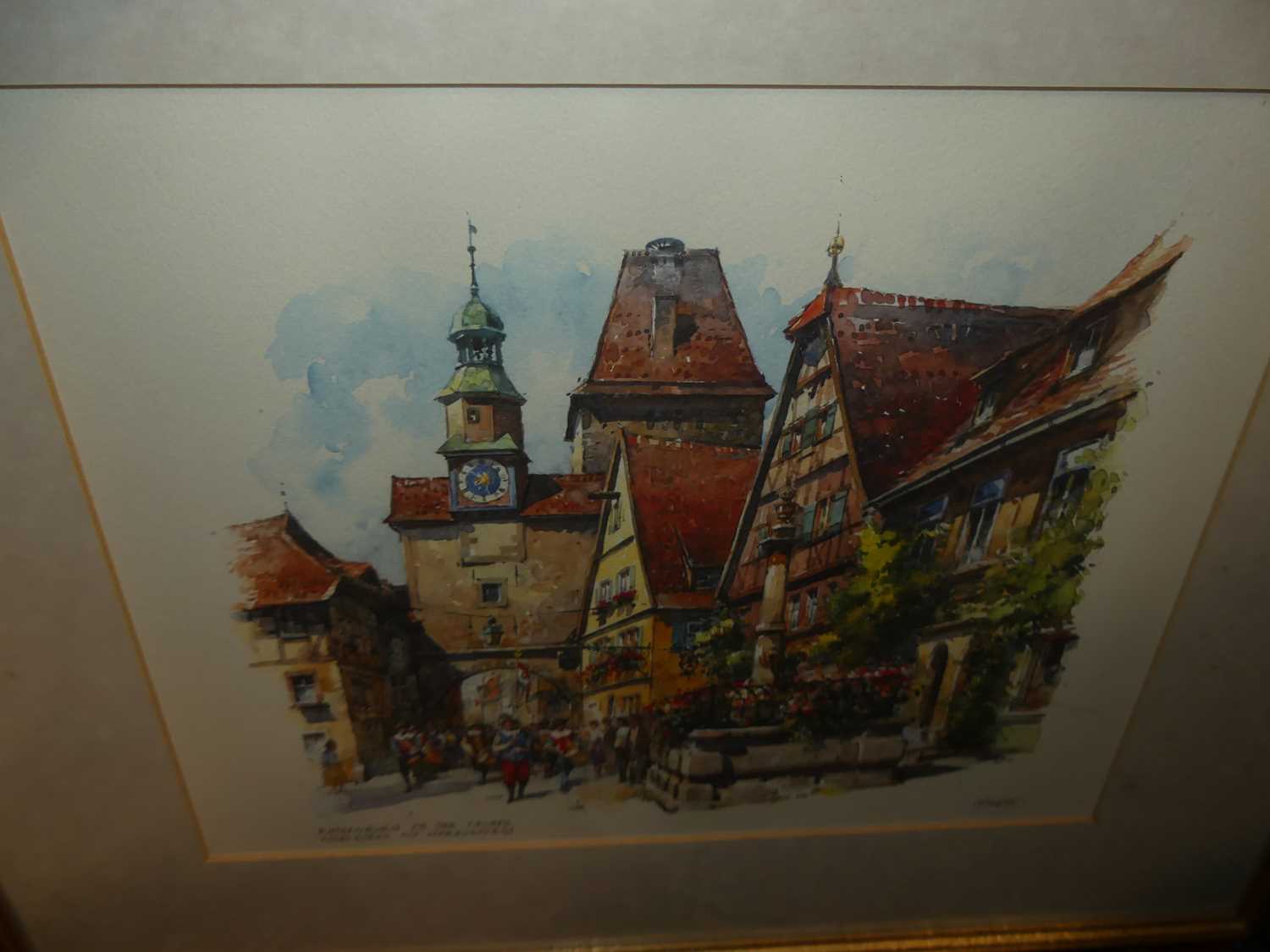 Nitschke - set of four colour prints of continental street scenes ...