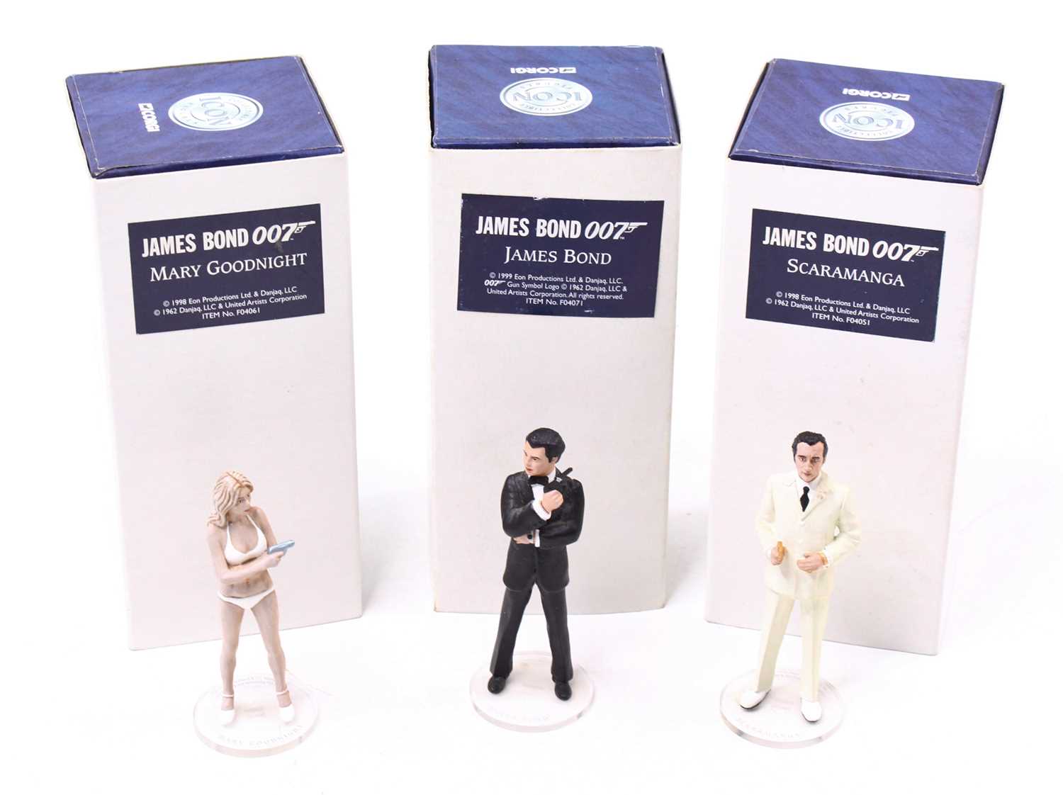 Corgi Icon Limited edition group of 3 boxed James bond 007 figures to ...