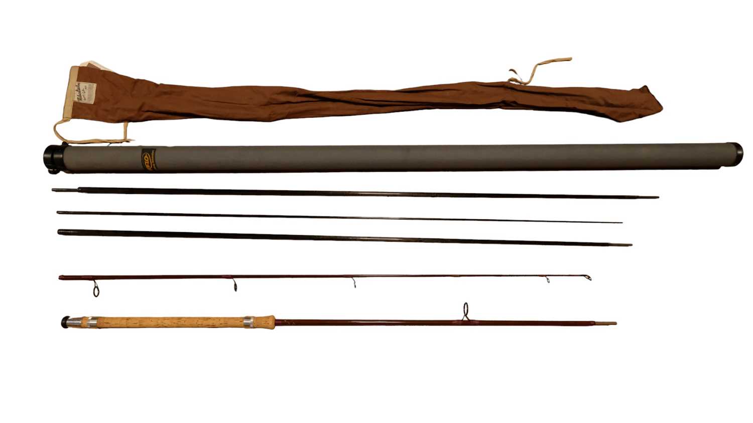 A Fibatube fishing rod, 8', two sections, together with an Airflo ...