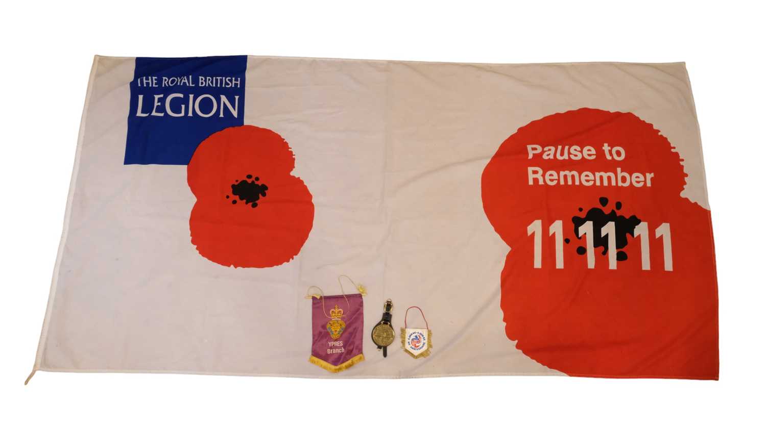 A large British Legion flag, Royal British Legion Ypres branch and 40th ...