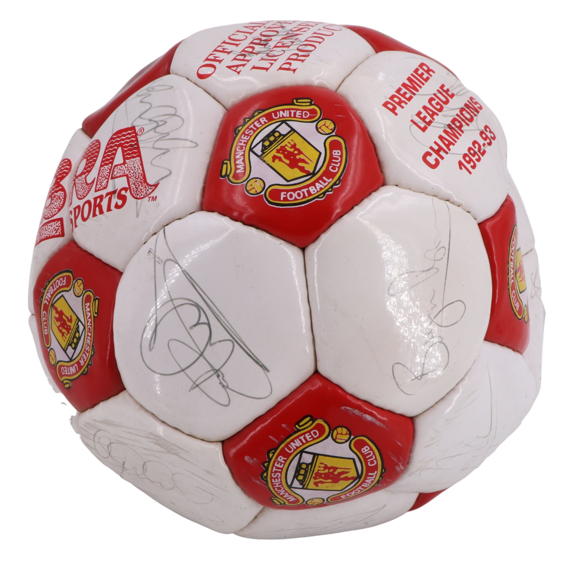An autographed Manchester United Premier League Champions 1992-93 ...