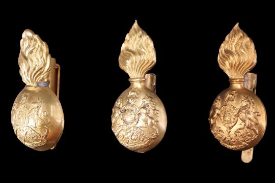 Victorian and later Royal Scots Fusiliers bearskin cap grenade plume ...