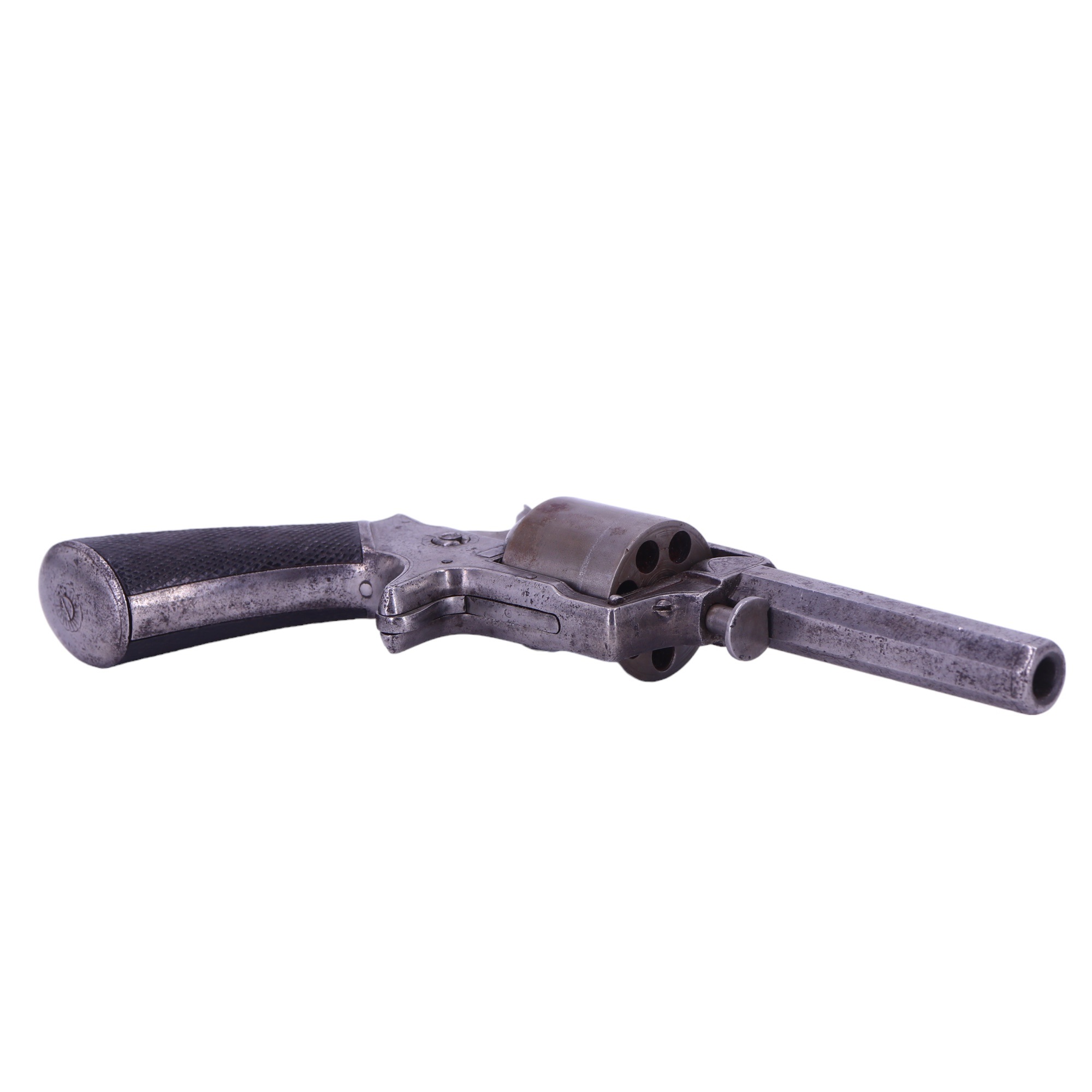 A Victorian Tranter patent single-action rimfire revolver, having a 3.5 ...