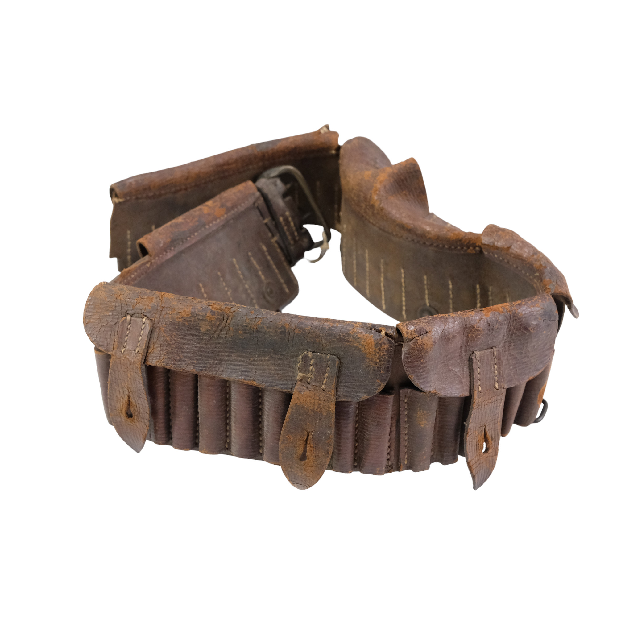 A Victorian British Army mounted infantry leather bandolier, (a/f)