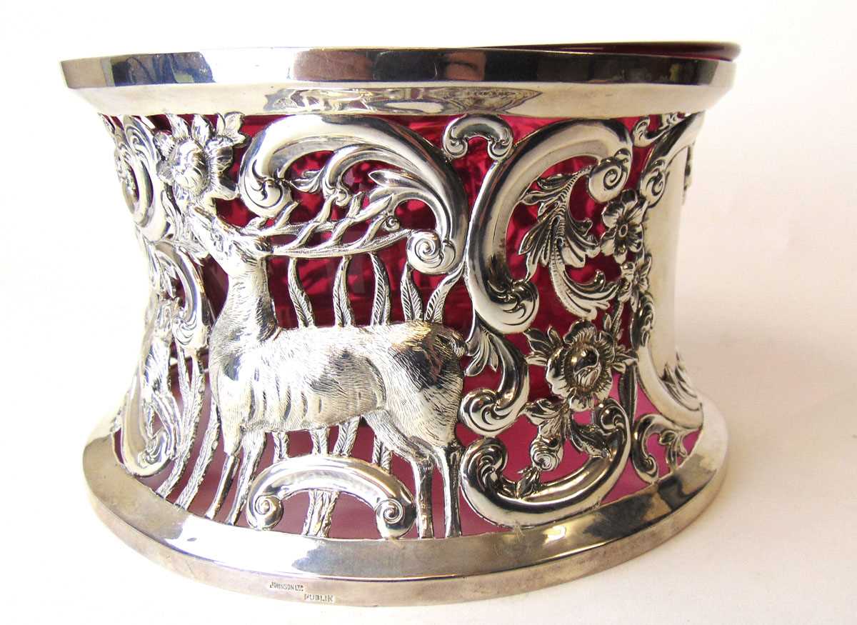 An Irish silver dish ring, Edmond Johnson, Dublin 1902, of circular ...