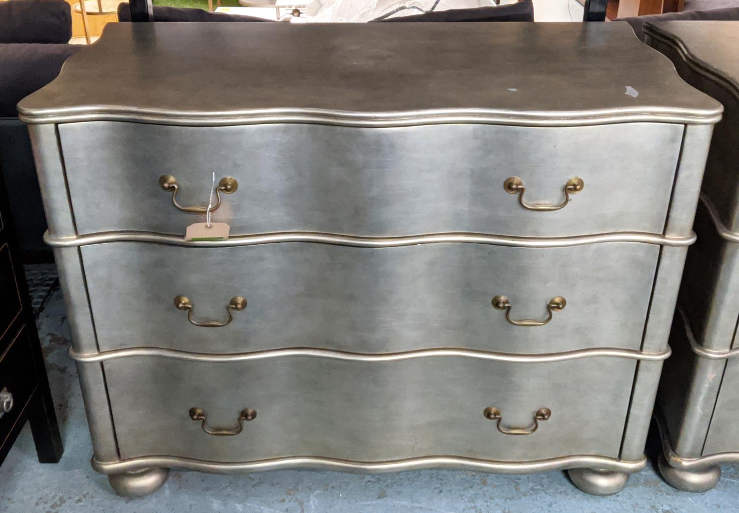 JULIAN CHICHESTER REGENCY WAVE CHEST, 110cm W x 57cm D x 86cm H.
