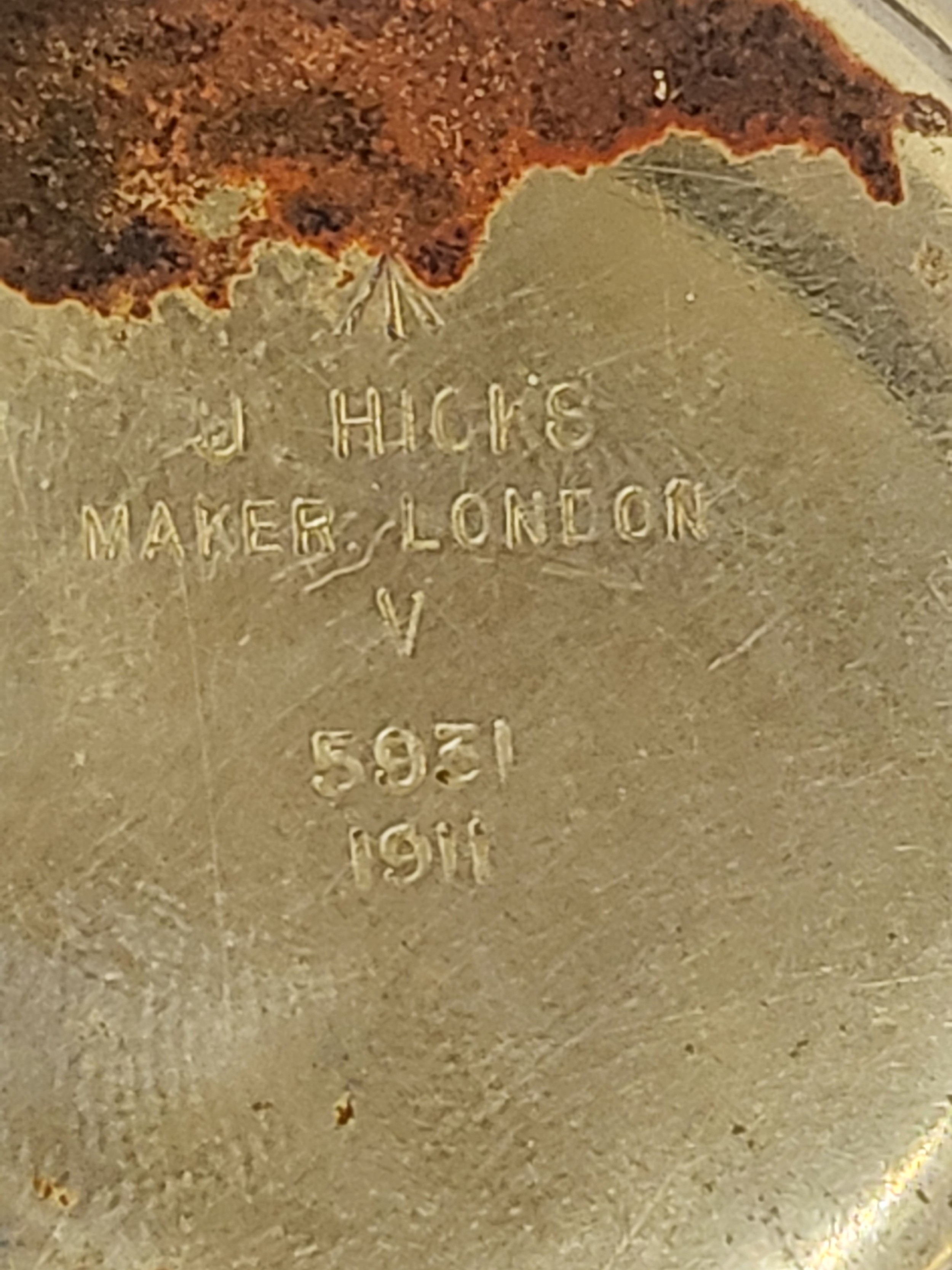Two compasses 1911 (Maker J. Hicks) & 1940 both 4.5cm diameter