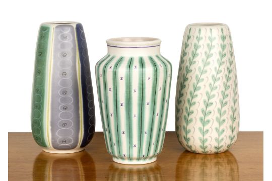 Alfred Rhead and Guy Sydenham (1916-2005) for Poole Pottery three ...