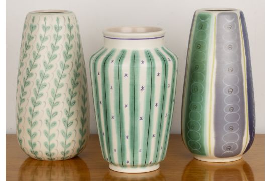 Alfred Rhead and Guy Sydenham (1916-2005) for Poole Pottery three ...