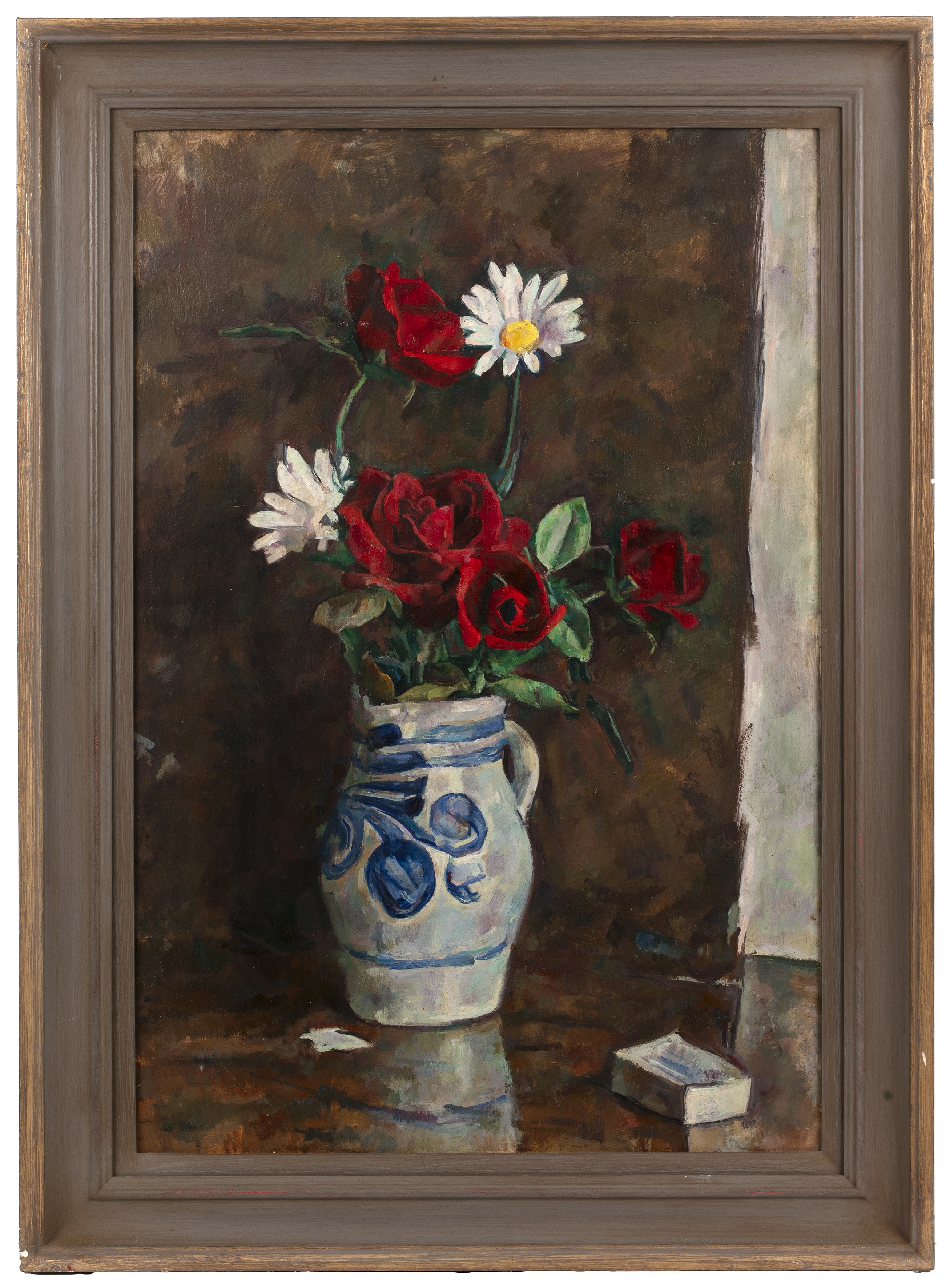 George Weissbort (1928-2013)Still life - red roses and daisies in a ...