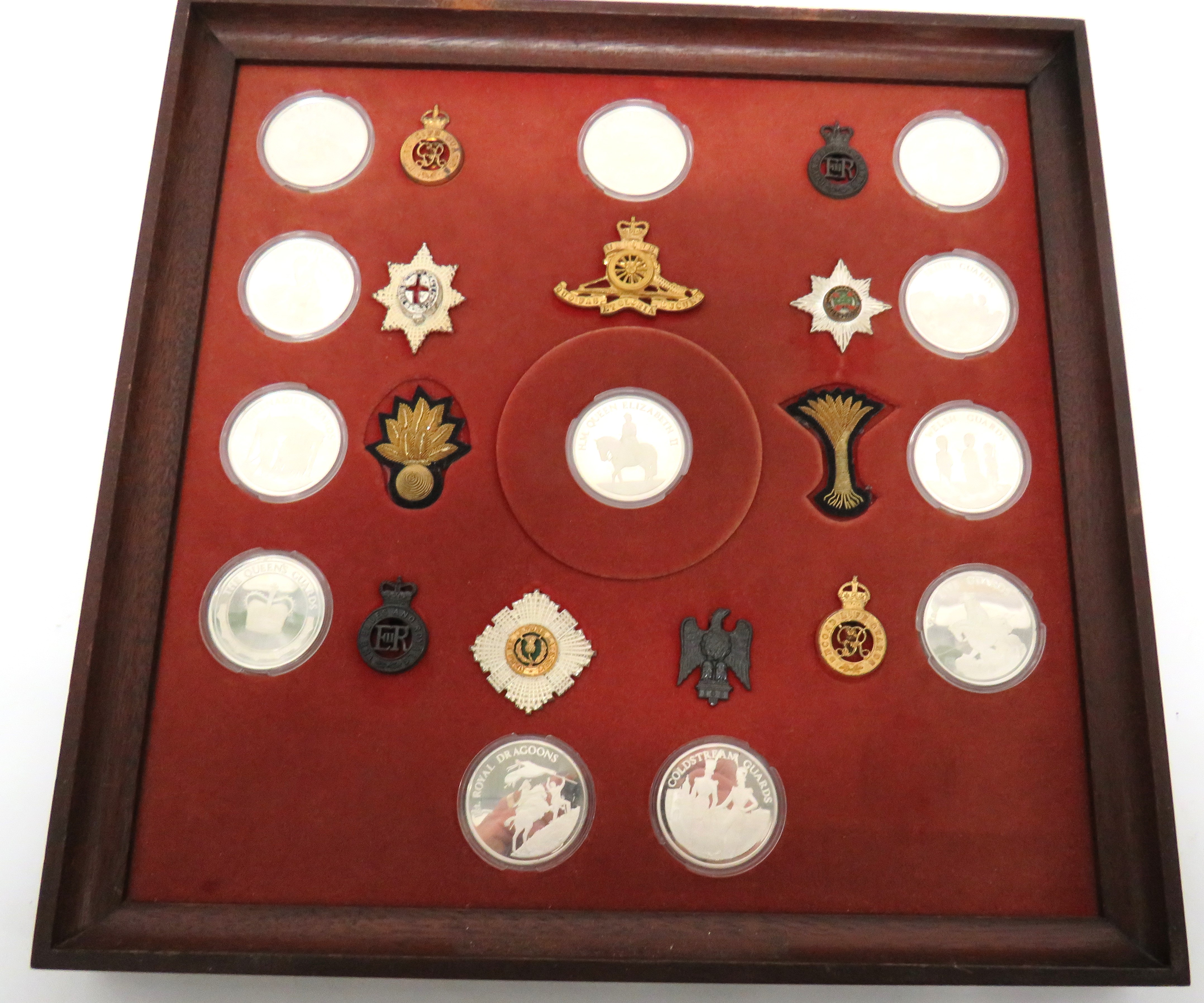 Birmingham Mint Queens Guards Silver Medallion Collection consisting 12 ...