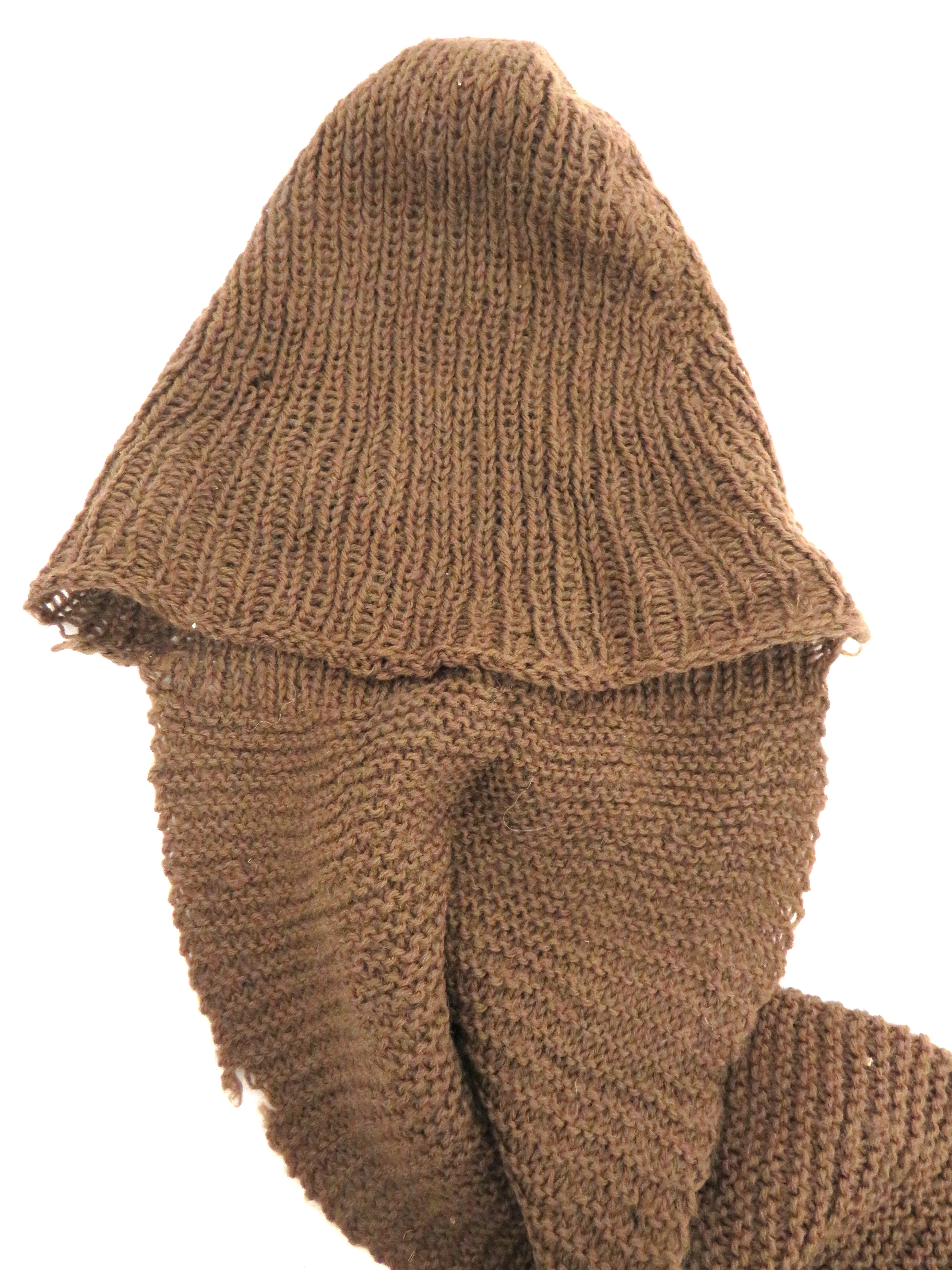 WW1 Pattern Balaclava Helmet With Joined Scarf brown woollen, knitted ...