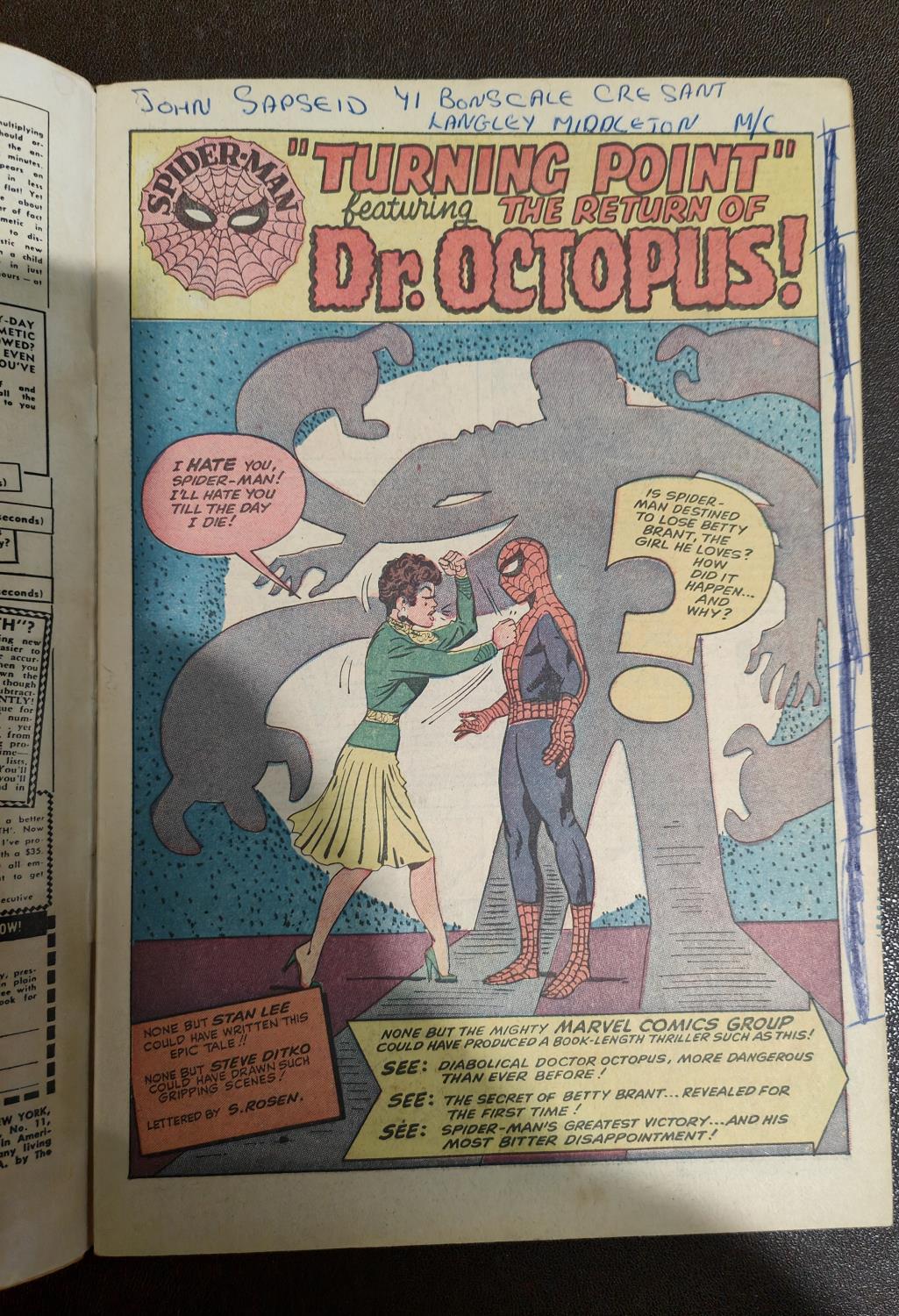 Marvel Comics: 1960's Stan Lee and Steve Ditko The Amazing Spider-man ...