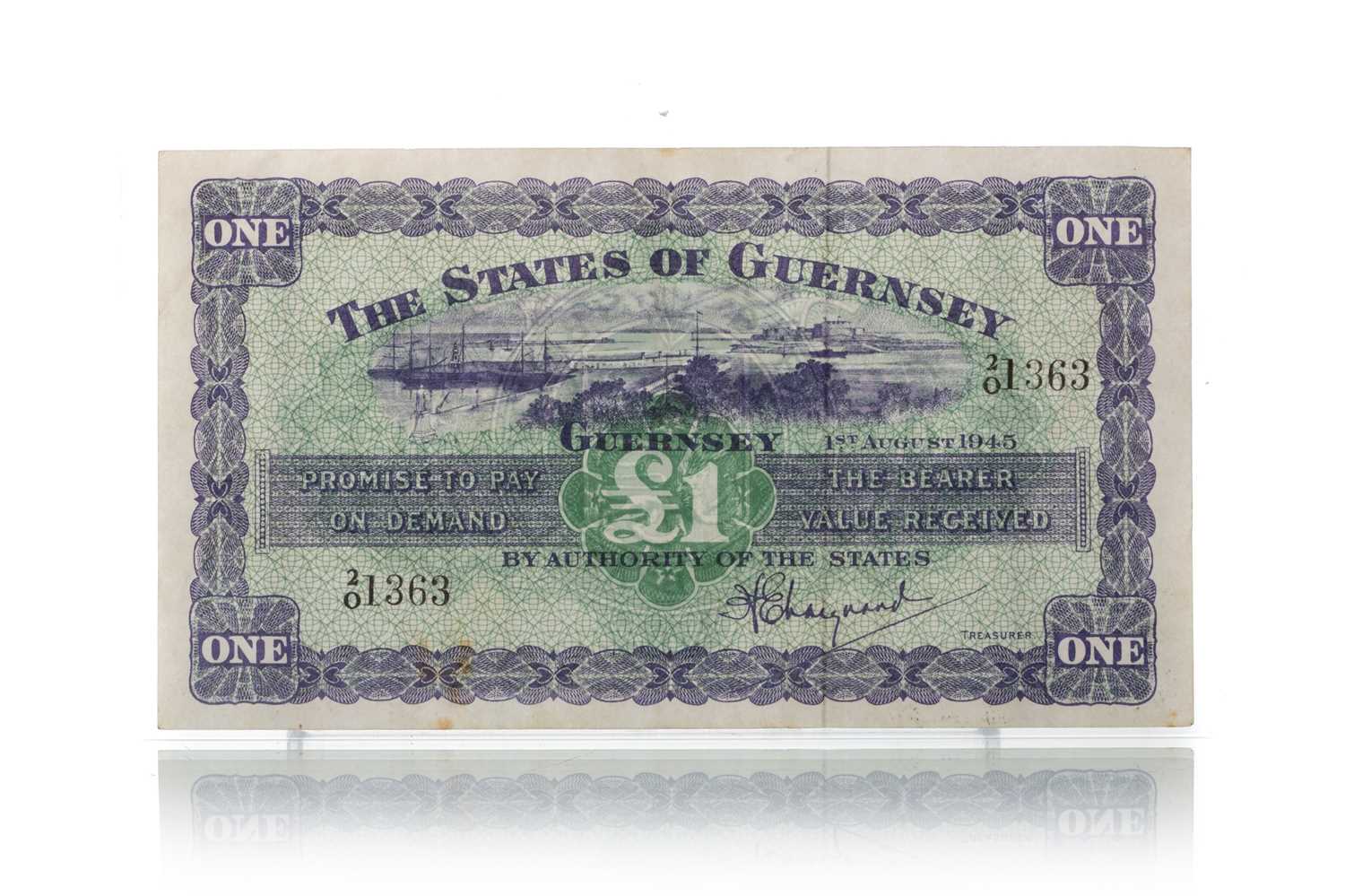 THE STATES OF GUERNSEY ONE POUND NOTE, dated 1st of August 1945