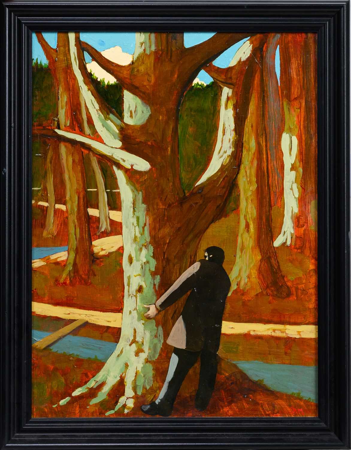 * DONALD MACLEOD (SCOTTISH 1956 - 2018), MAN AND TREE oil on board ...
