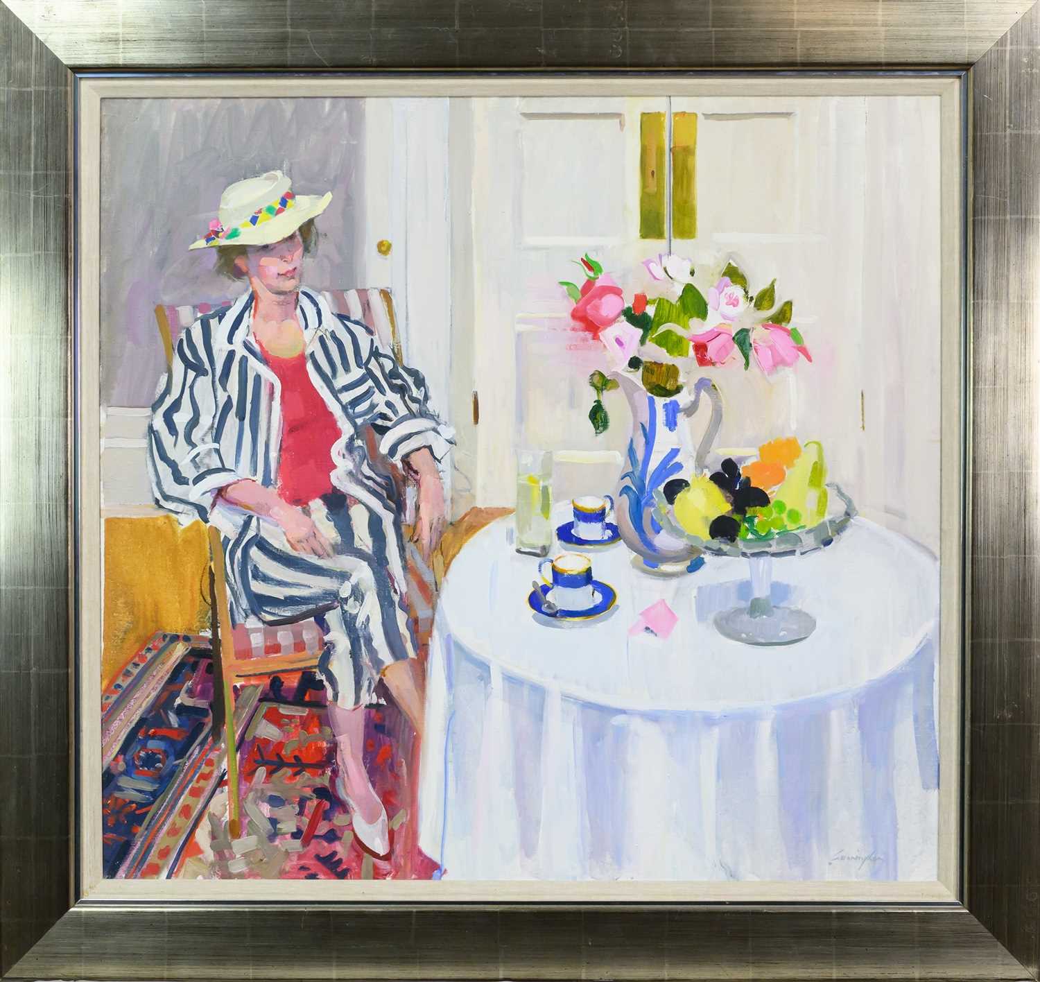 * JOHN CUNNINGHAM RGI D LITT (SCOTTISH 1926 - 1998), IN THE STUDIO oil ...