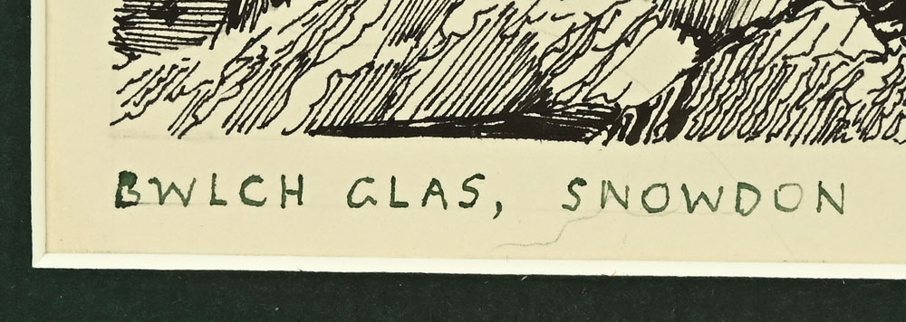 Alfred Wainwright (1907-1991), an original pen and ink drawing Bwlch ...