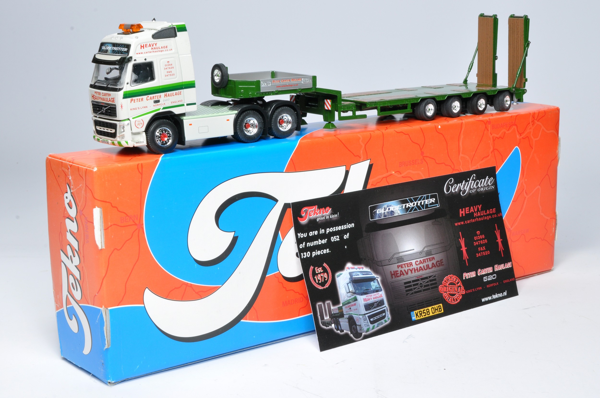 Tekno 1/50 diecast model truck issue comprising Volvo Low Loader ...