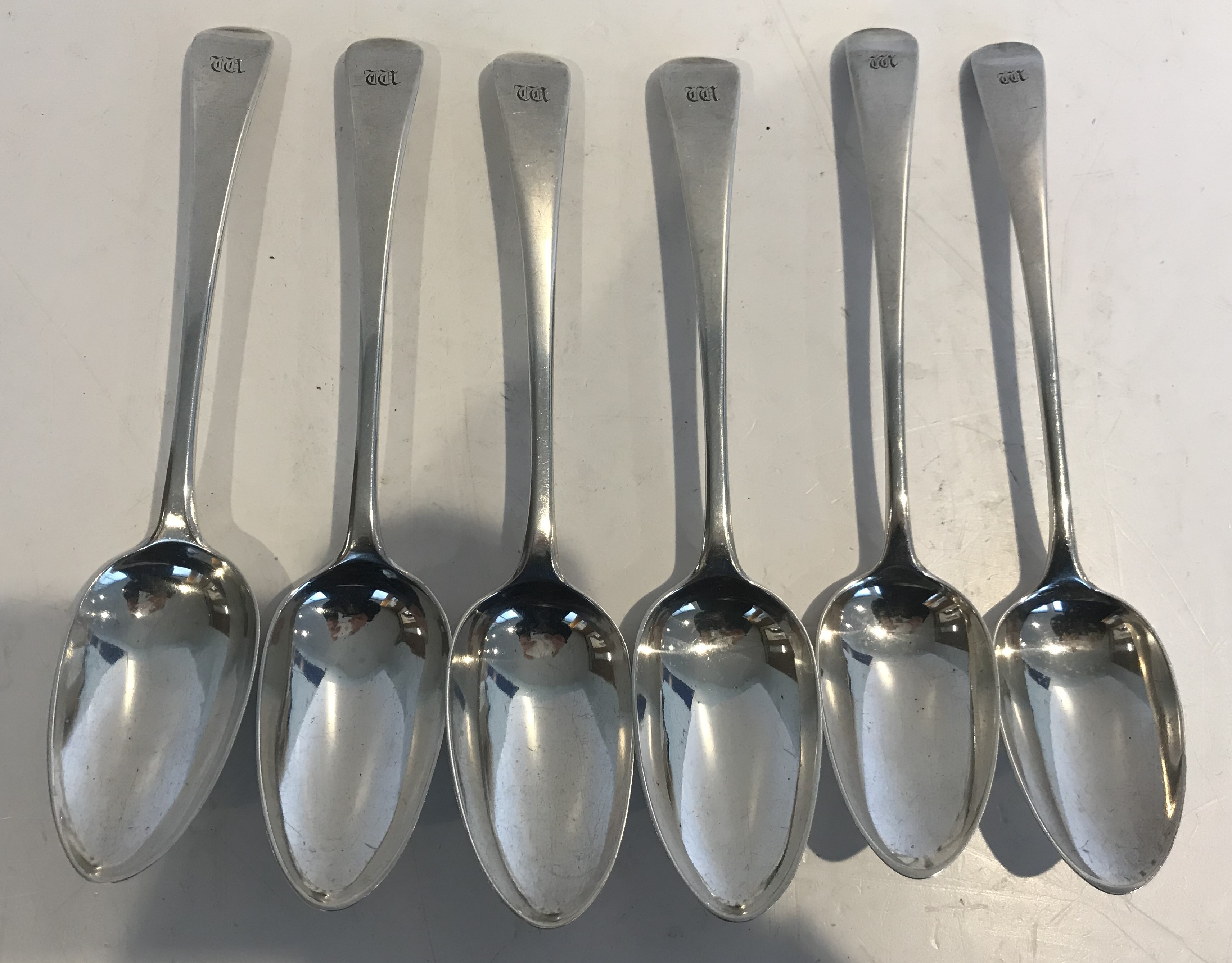 A set of four George III silver Old English pattern tablespoons (by ...