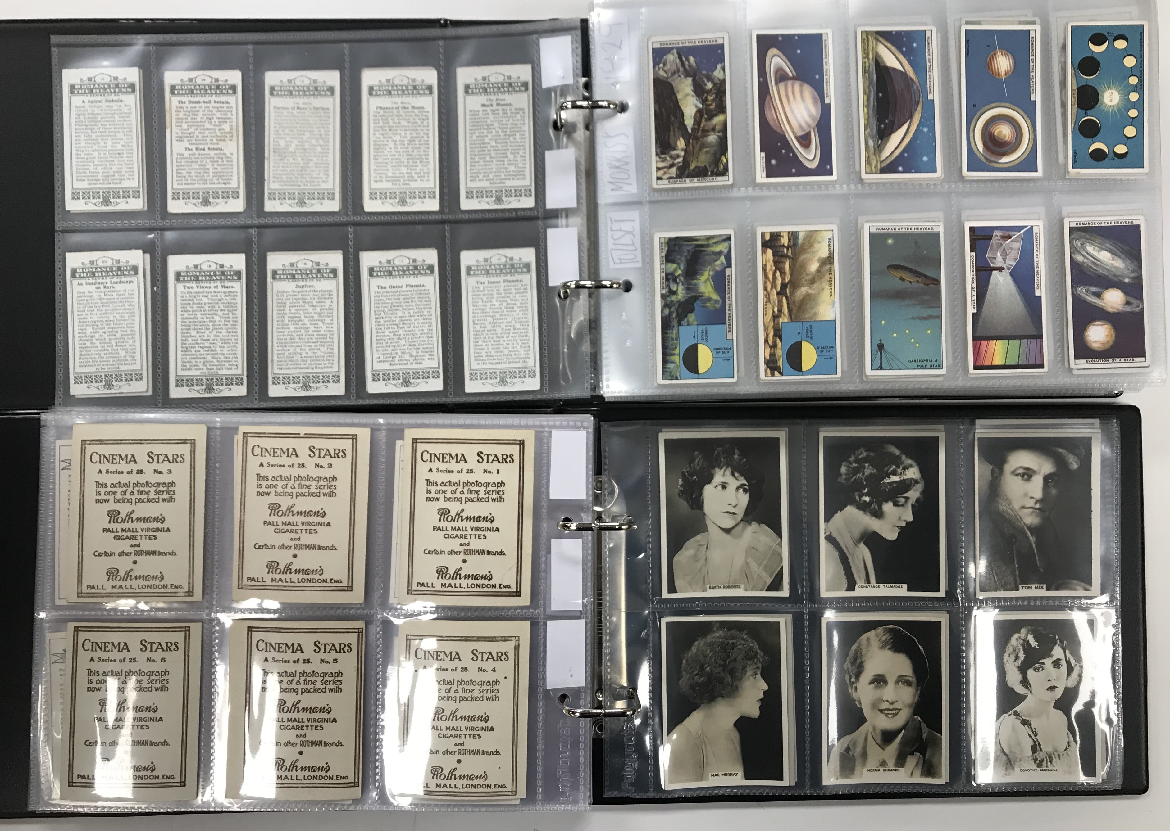 Two albums of various cigarette cards circa 1900-1938 including Dexter ...