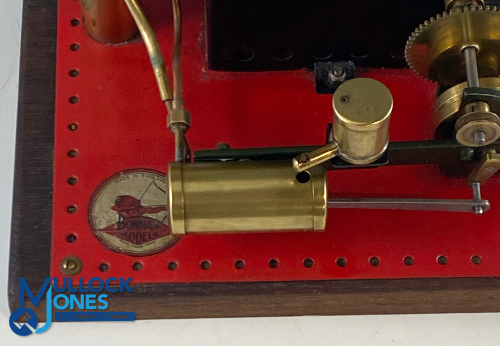 Period Bowmans Stationary Live Steam Engine Model mounted on a wooden ...