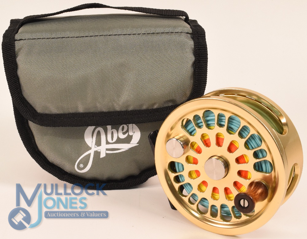 Abel Super 7 gold finish saltwater fly reel, No. 21834, 3.75" diameter ...