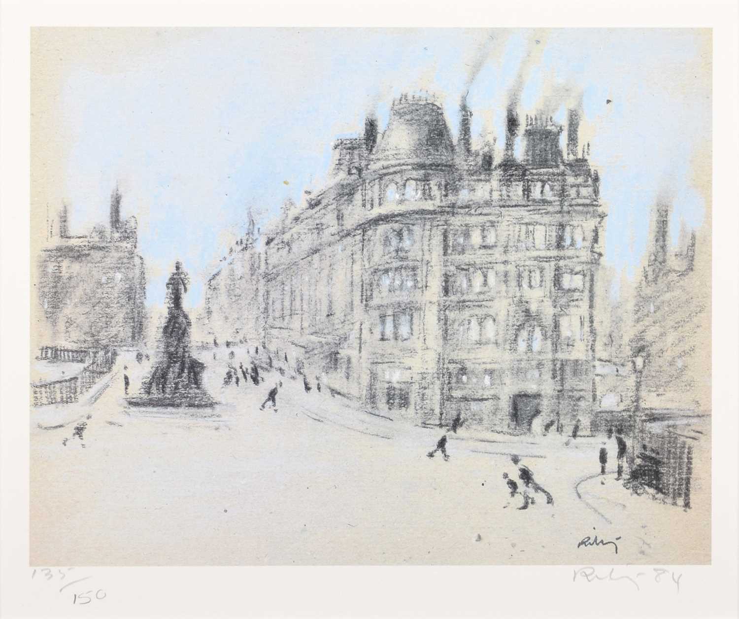 Harold Riley (British 1934-2023) "Deansgate" Both signed and dated '84 ...