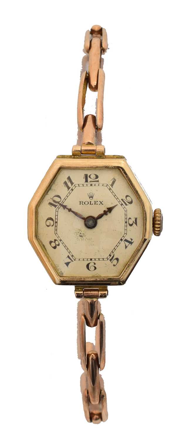 A 1920s 9ct gold ladies Rolex manual wind wristwatch. The signed ...