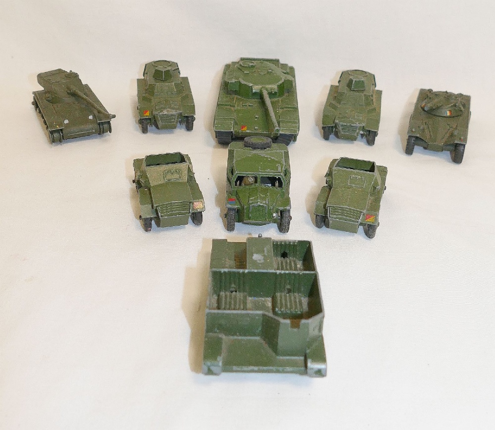 A collection of 15 Dinky military vehicles including a Dinky Supertoys ...