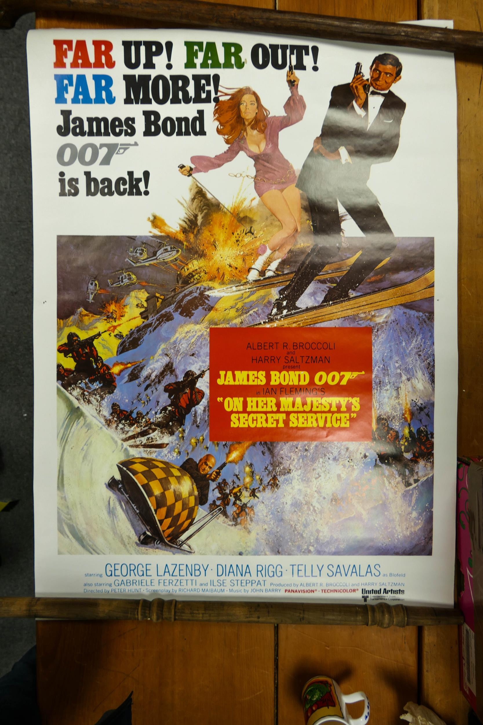 A collection of vintage James Bond 007 movie posters, largest approx 97 ...