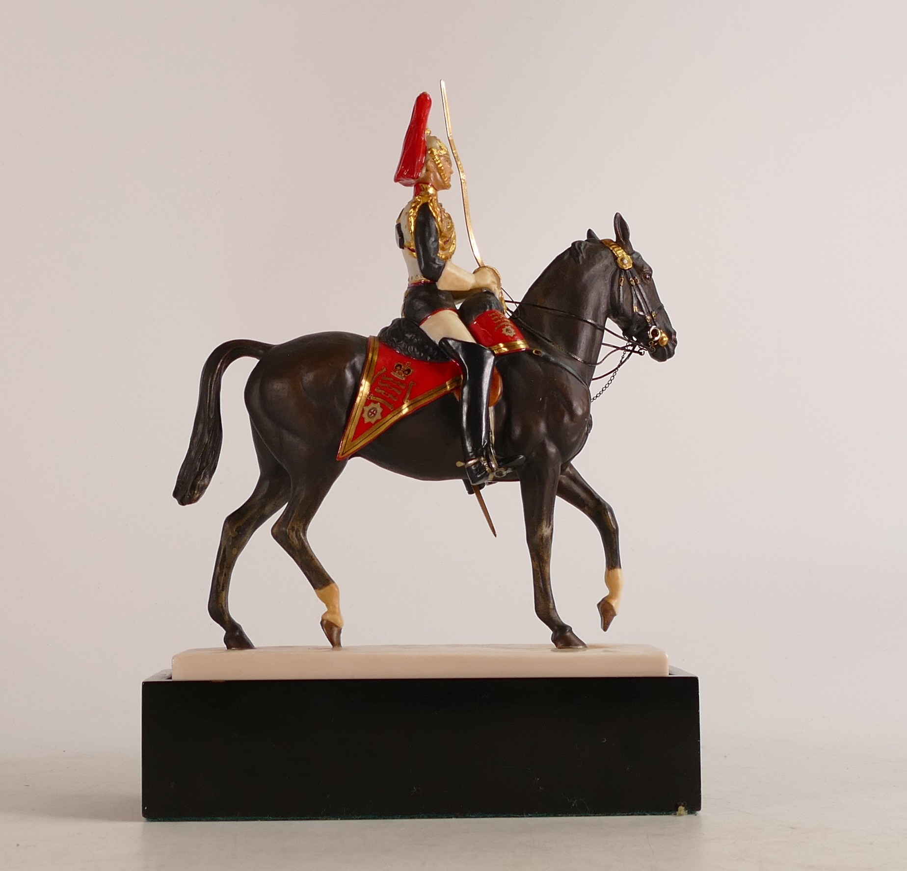 Royal Worcester Royal Horse Guards The Blues with plinth.