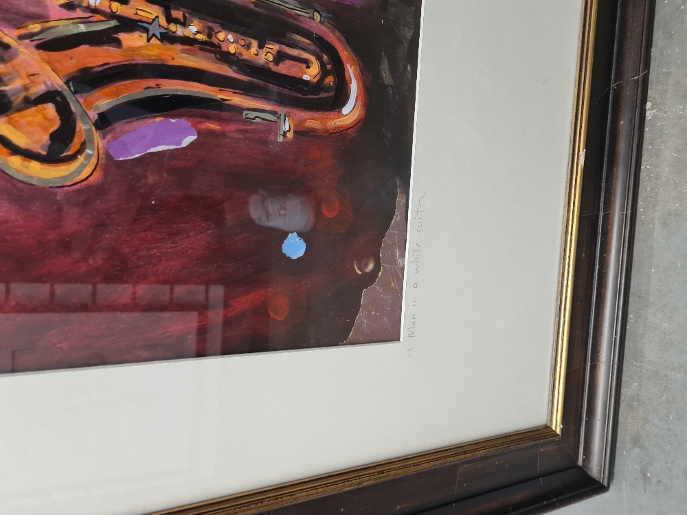 A Nigel Emery signed watercolour collage style singed and dated '04 ...