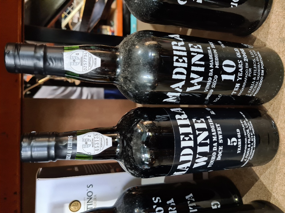 J. Faria and Filhos, 2 bottles of Madeira wine (1 x 10 year old 2008 ...