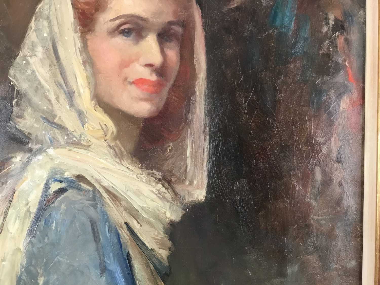 *Edward Seago (1910-1974) oil on canvas - Portrait of Mrs Cyril ...