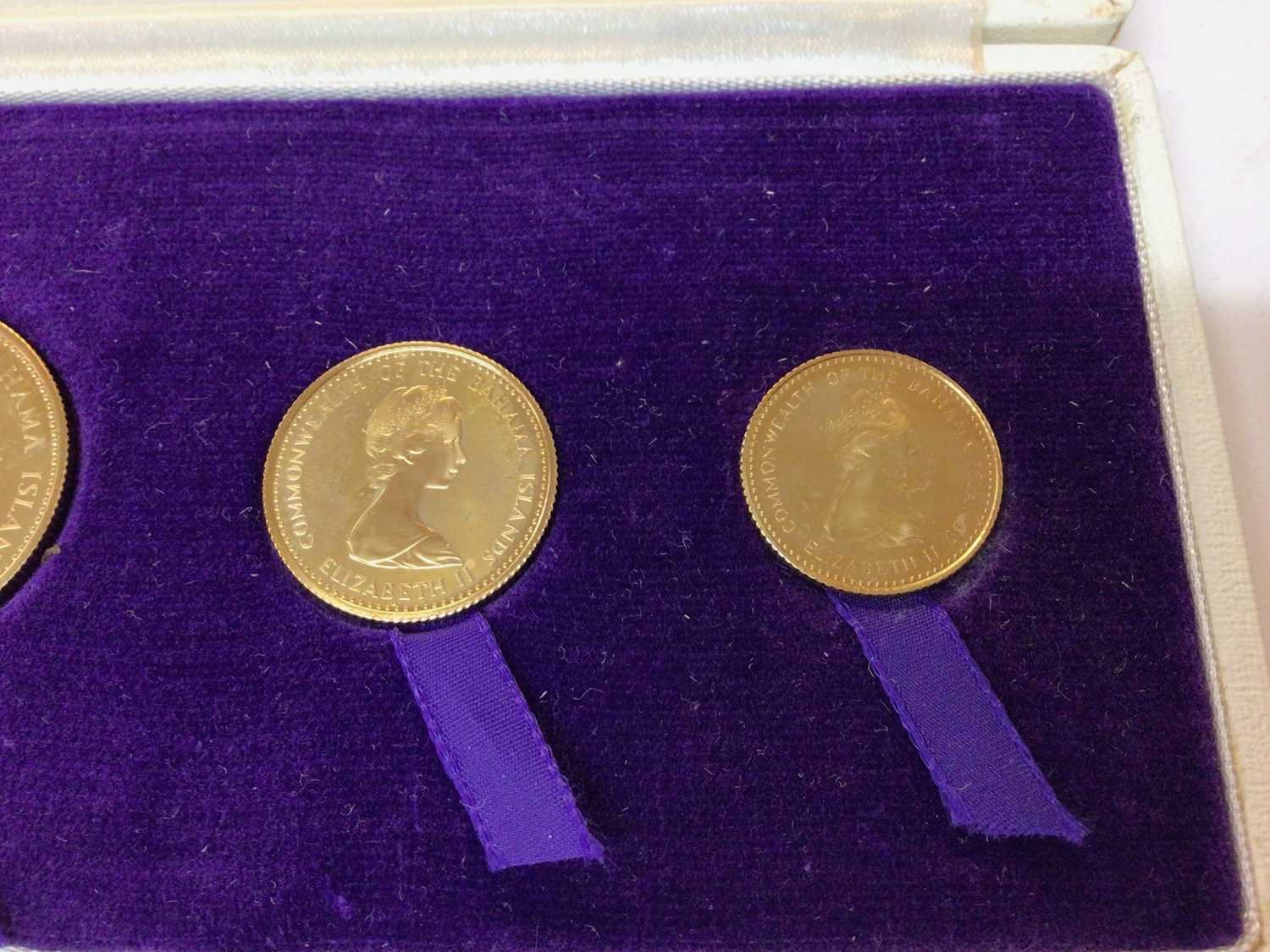 Bahamas - Gold four coin proof set 1971 to include Dollar denominations ...