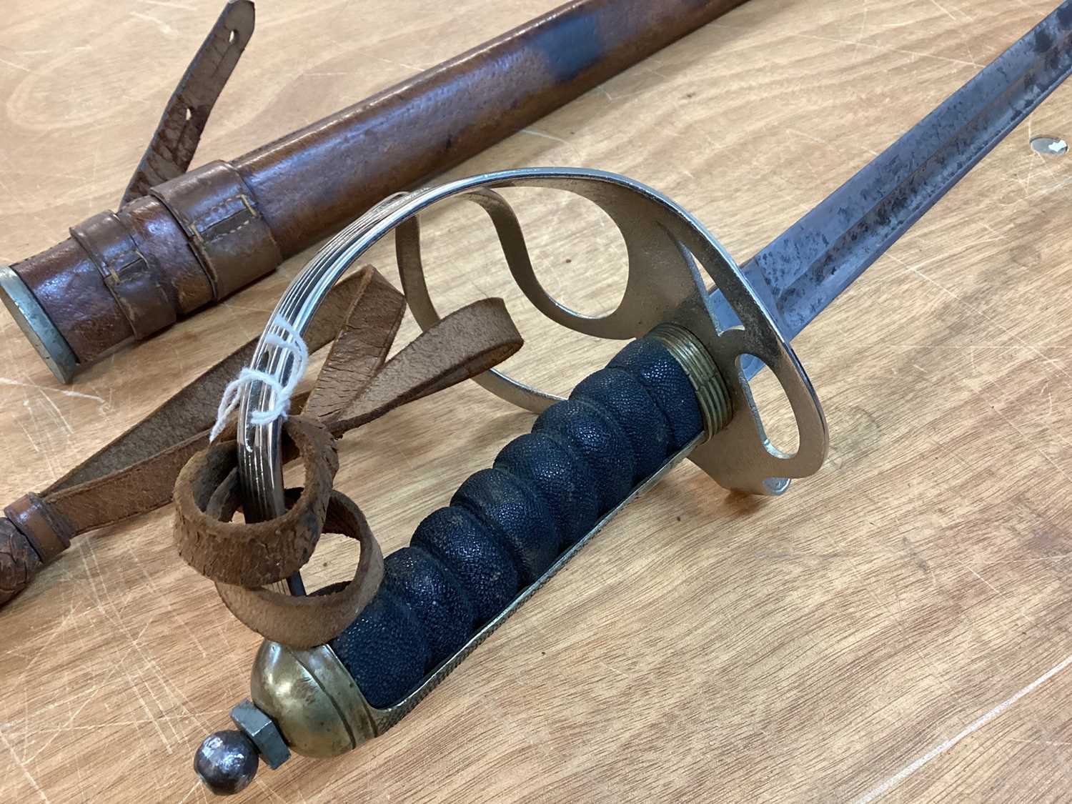 First World War Royal Artillery officer's sword by Batson in leather ...