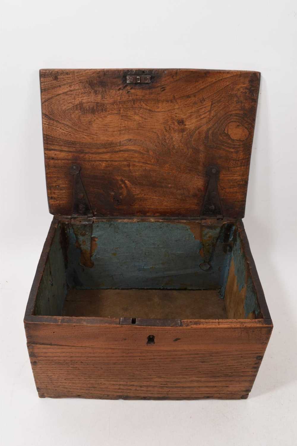 18th century Welsh oak treen Nine Men's Morris board, together with an ...
