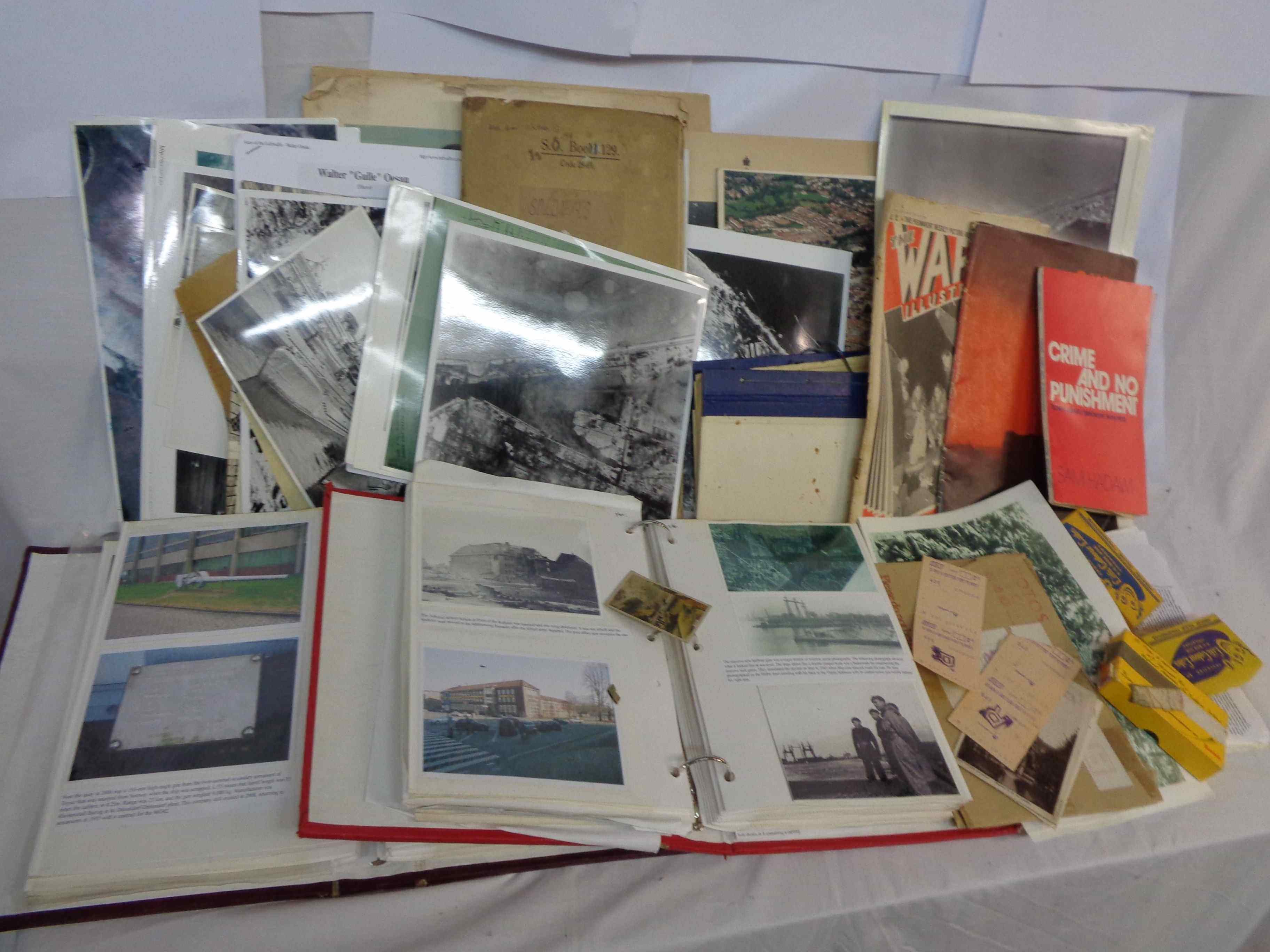 A collection of WWII interest paper and photographic ephemera including ...