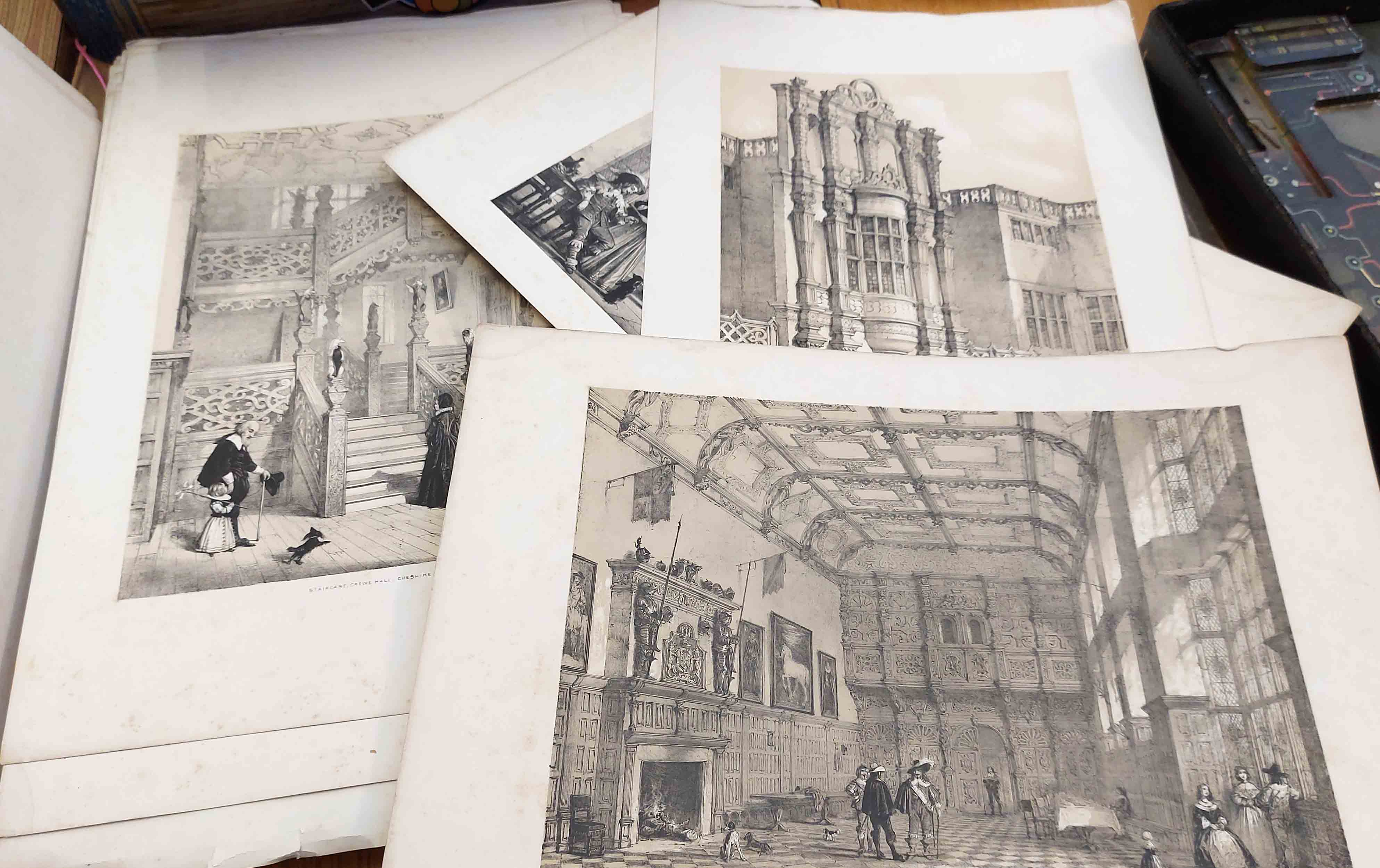 A folio containing a quantity of large format monochrome architectural ...