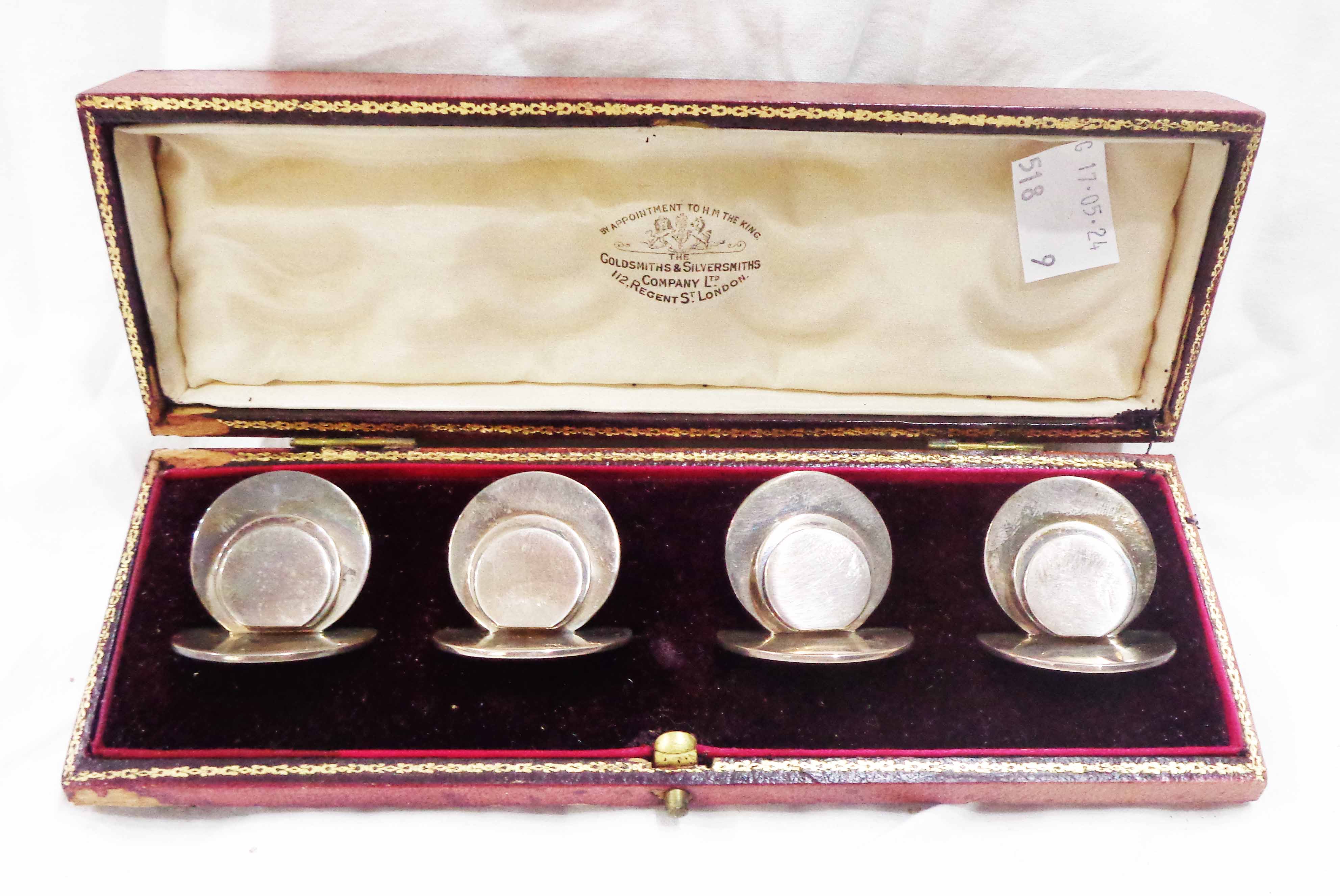 An original cased set of four early 20th Century Goldsmiths ...