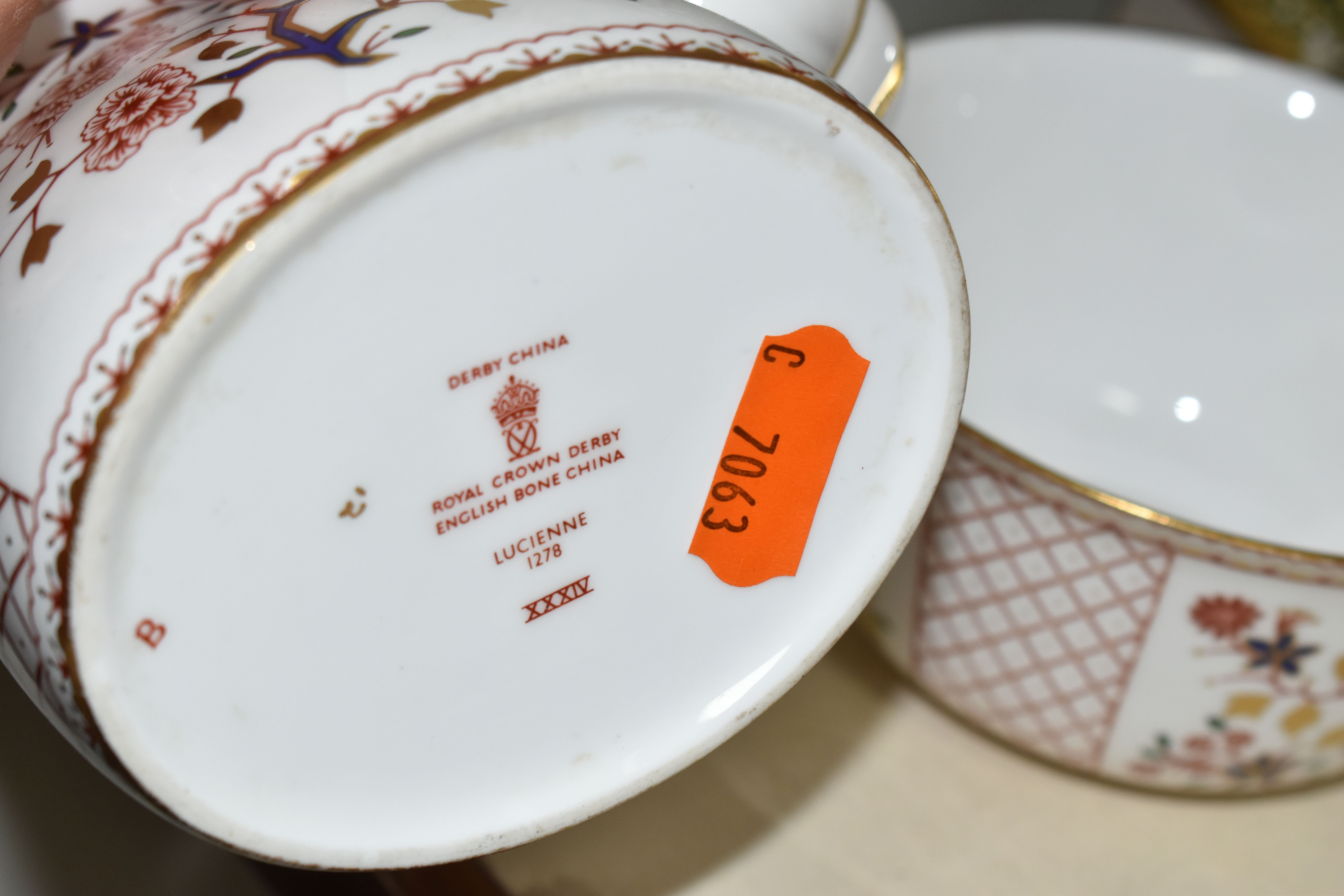 A GROUP OF ROYAL CROWN DERBY AND CAVERSWALL CHINA, comprising a Royal ...