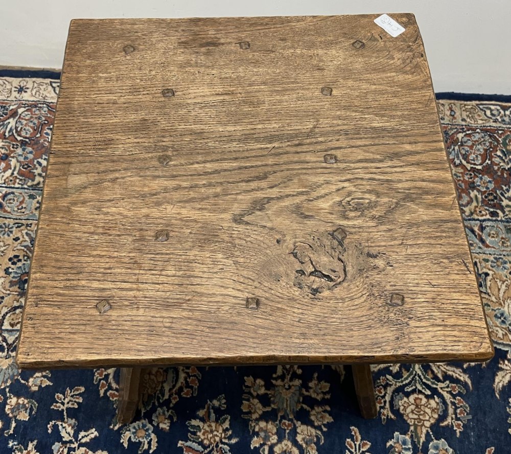 Jack Grimble of Cromer - an oak side table, one piece square top with ...