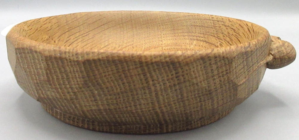 Robert Mouseman Thompson of Kilburn - an oak circular nut bowl, carved ...