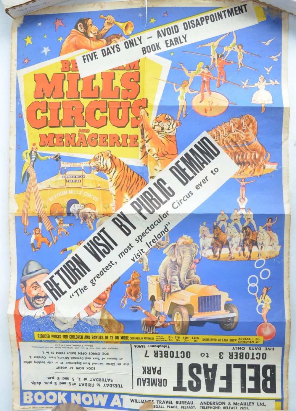 Collection of circus advertising posters to include Bertram Mills ...
