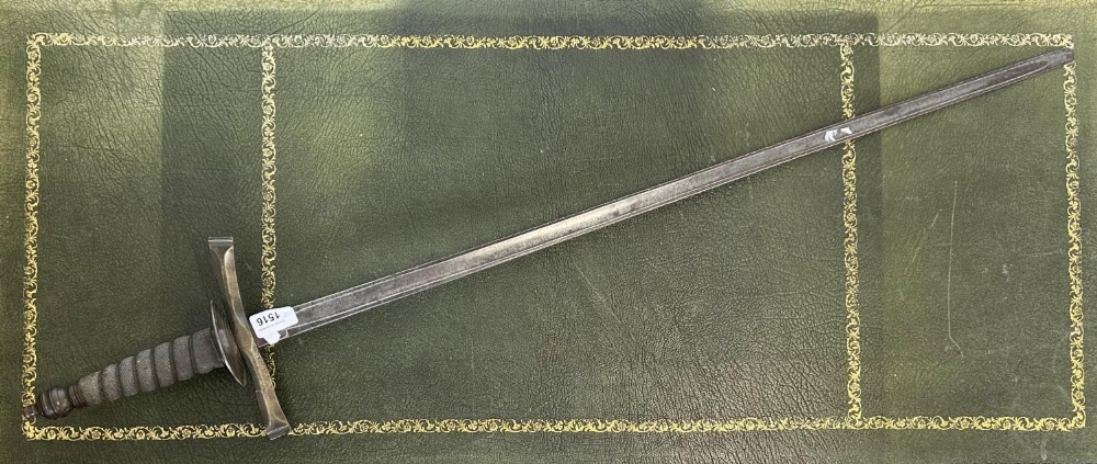 18th/19th century sword, 32.5" blade with single broad fuller and ...