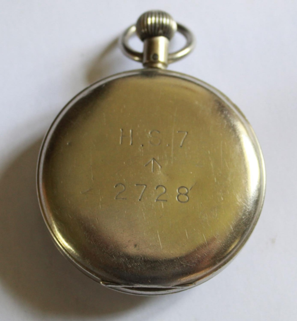 Military issue Royal Navy H.S.7 stopwatch. WWII period in steel cased ...