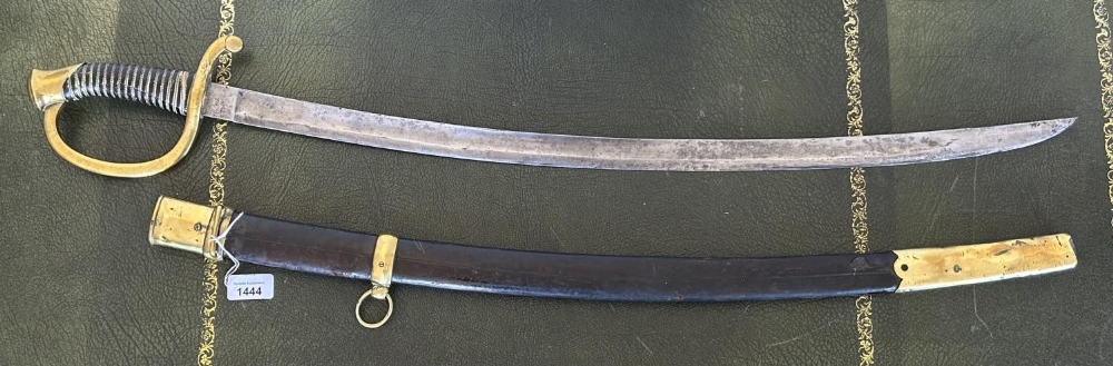 Imperial Russian mounted artillery sword, 29 1/4" slightly curved ...