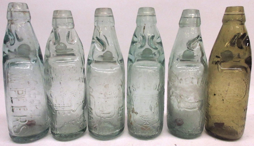 Collection of thirteen Codd-neck glass bottles from Nottinghamshire ...