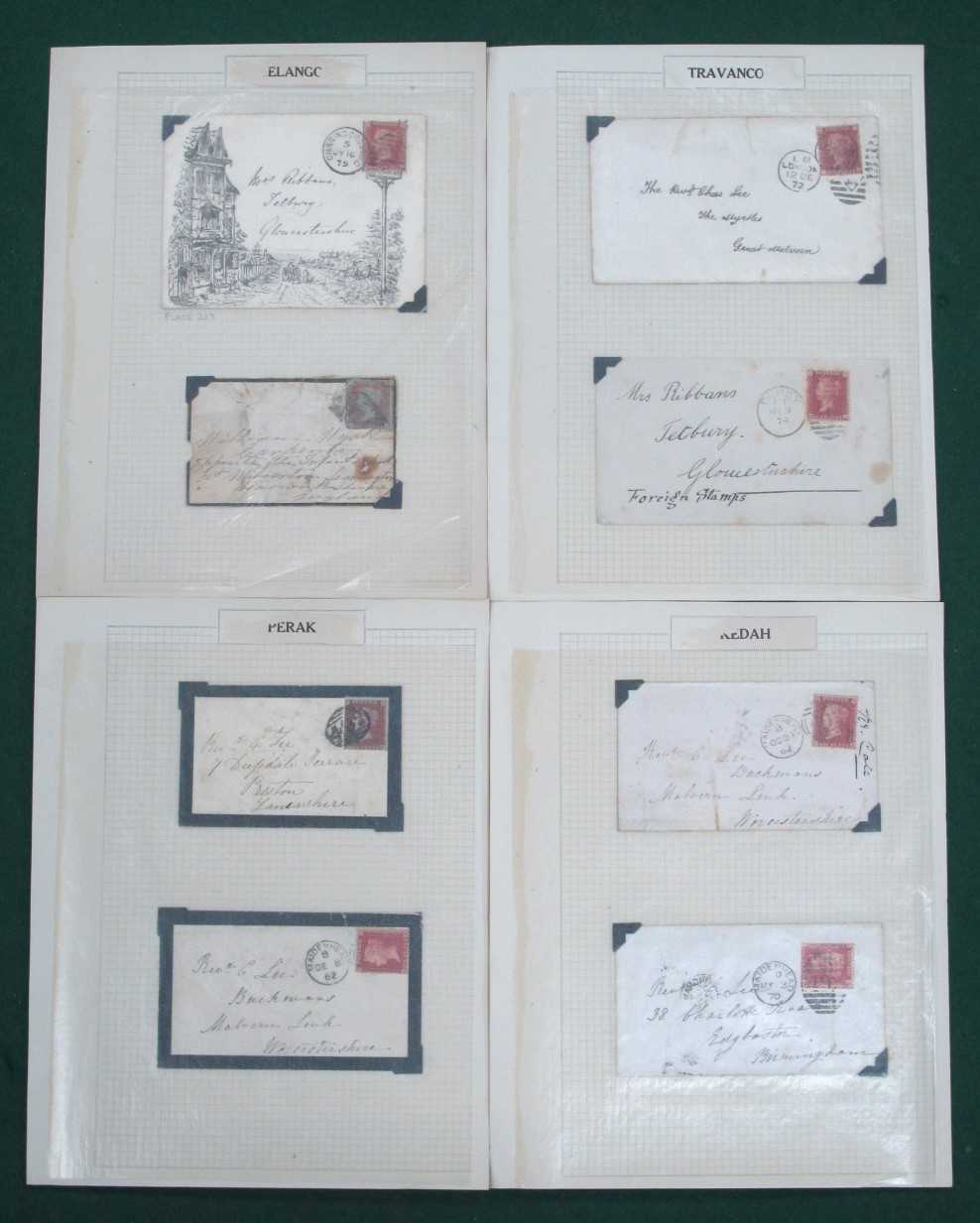 Stamps; A Selection of 8 'Penny Reds' on covers, Including a plate 219 ...